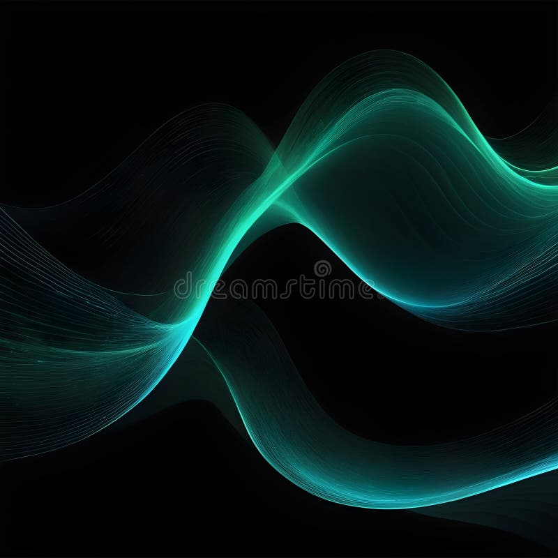 Vector Abstract Light Lines with Wavy, Flowing, Dynamic Colors of Blue ...