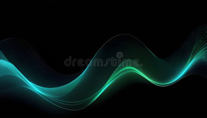 Vector Abstract Light Lines with Wavy, Flowing, Dynamic Colors of Blue ...