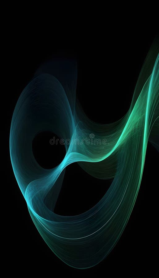 Vector Abstract Light Lines with Wavy, Flowing, Dynamic Colors of Blue ...