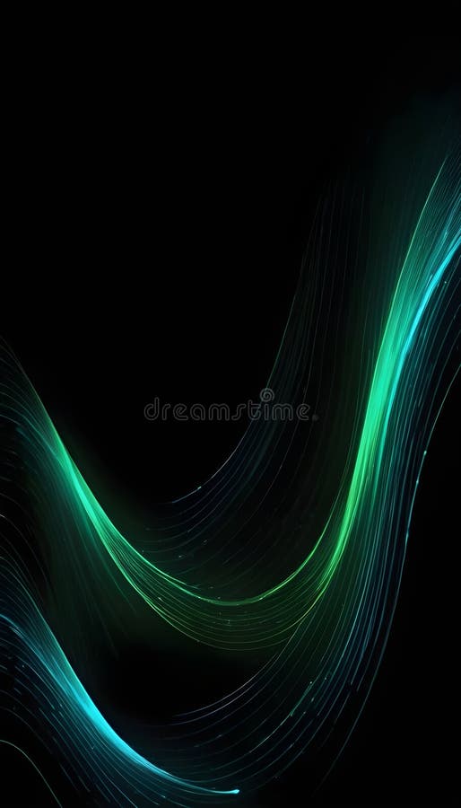 Vector Abstract Light Lines with Wavy, Flowing, Dynamic Colors of Blue ...