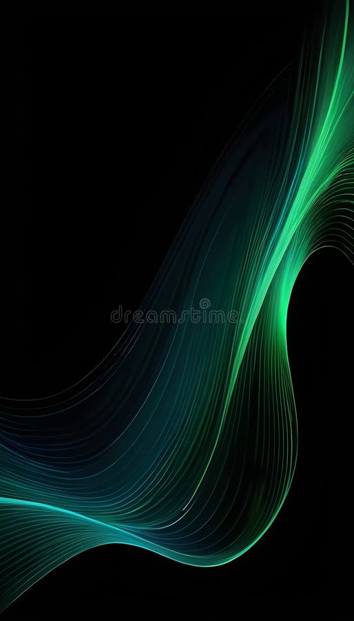 Vector Abstract Light Lines with Wavy, Flowing, Dynamic Colors of Blue ...