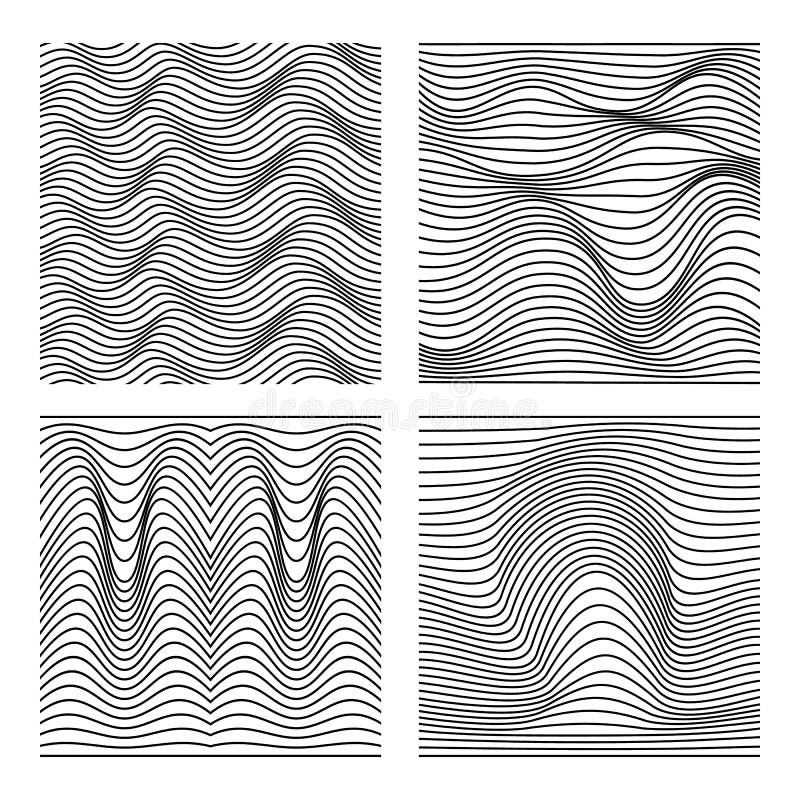 Vector Abstract Line Patterns Set. Stock Vector - Illustration of ...