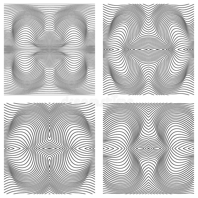 Vector Abstract Line Patterns Set. Stock Vector - Illustration of ...