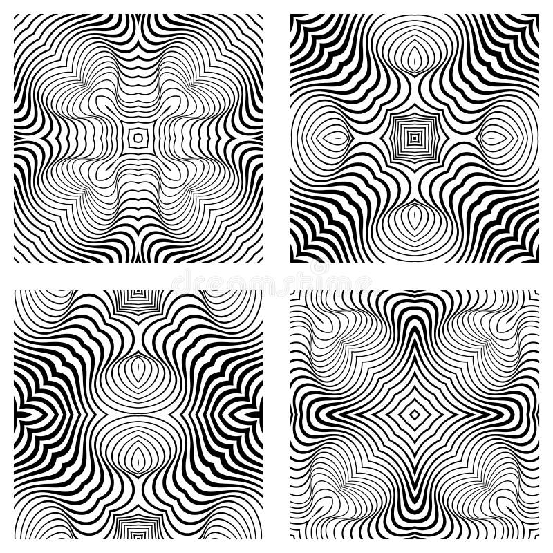 Vector Abstract Line Patterns Set. Stock Vector - Illustration of ...