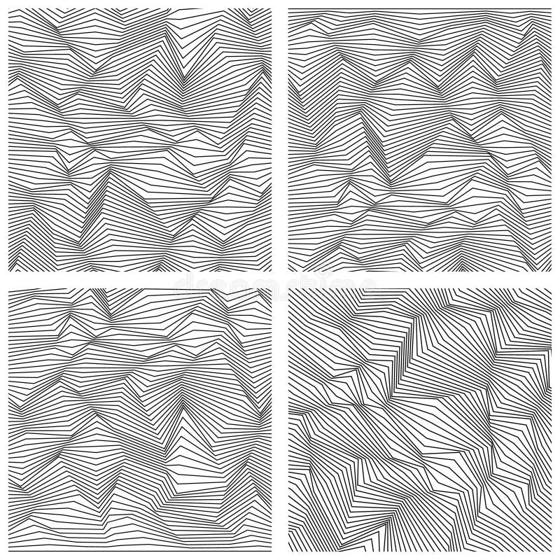 Vector Abstract Line Patterns Set. Stock Vector - Illustration of ...