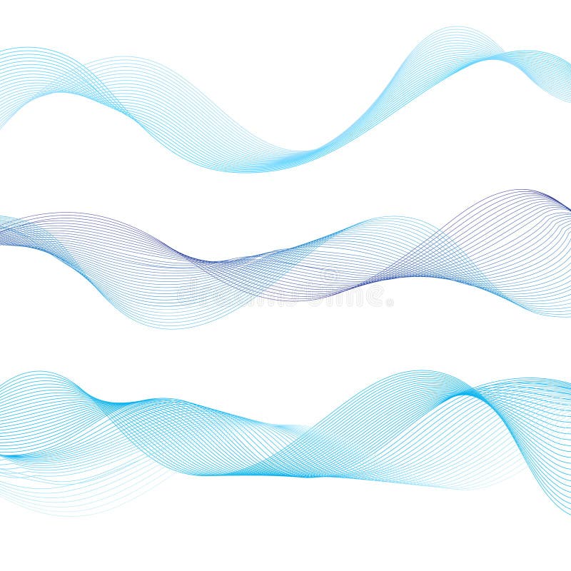 Vector Abstract Linear Waves Stock Vector - Illustration of outline ...