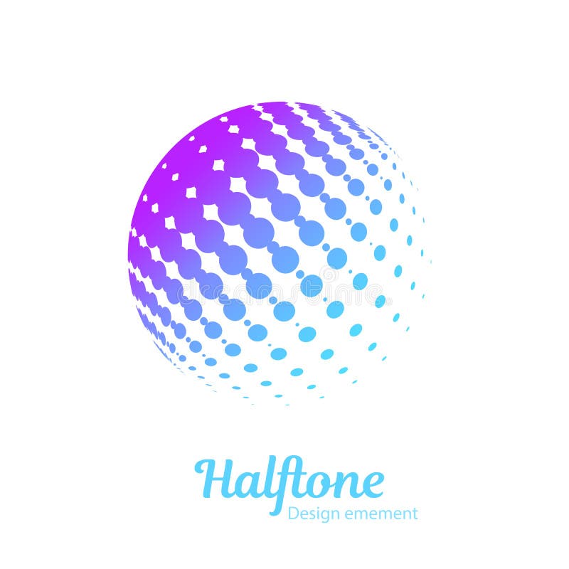 Vector Logo Halftone Design Element Stock Vector - Illustration of ...