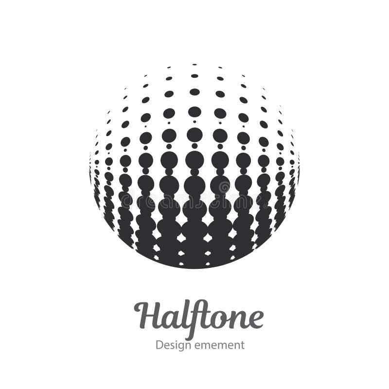 Vector Logo Halftone Design Element Stock Vector - Illustration of ...