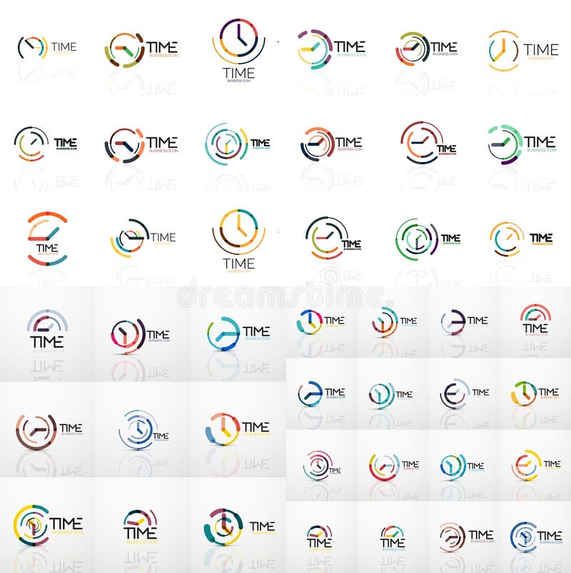 Vector Abstract Logo Idea, Time Concept or Clock Business Icon ...