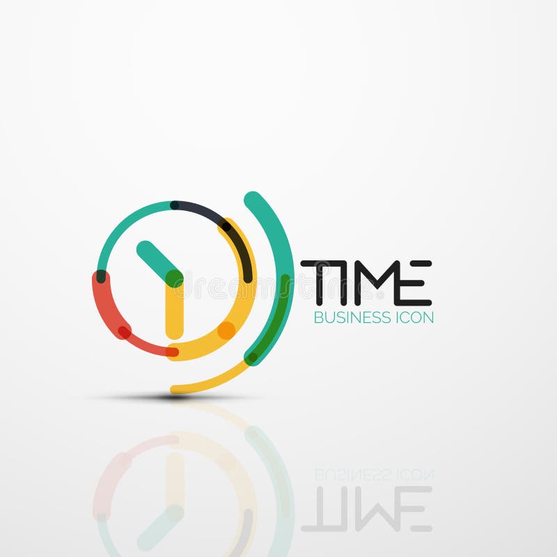 Vector Abstract Logo Idea, Time Concept or Clock Business Icon Stock ...