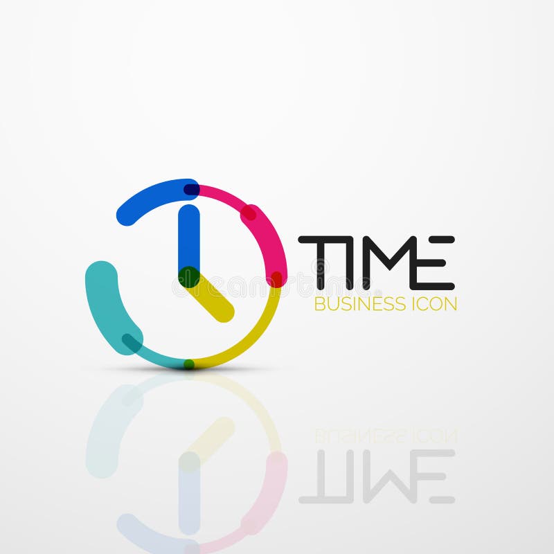 Vector Abstract Logo Idea, Time Concept or Clock Business Icon Stock ...