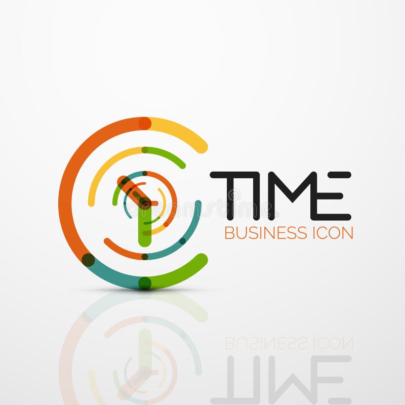 Vector Abstract Logo Idea, Time Concept or Clock Business Icon Stock ...