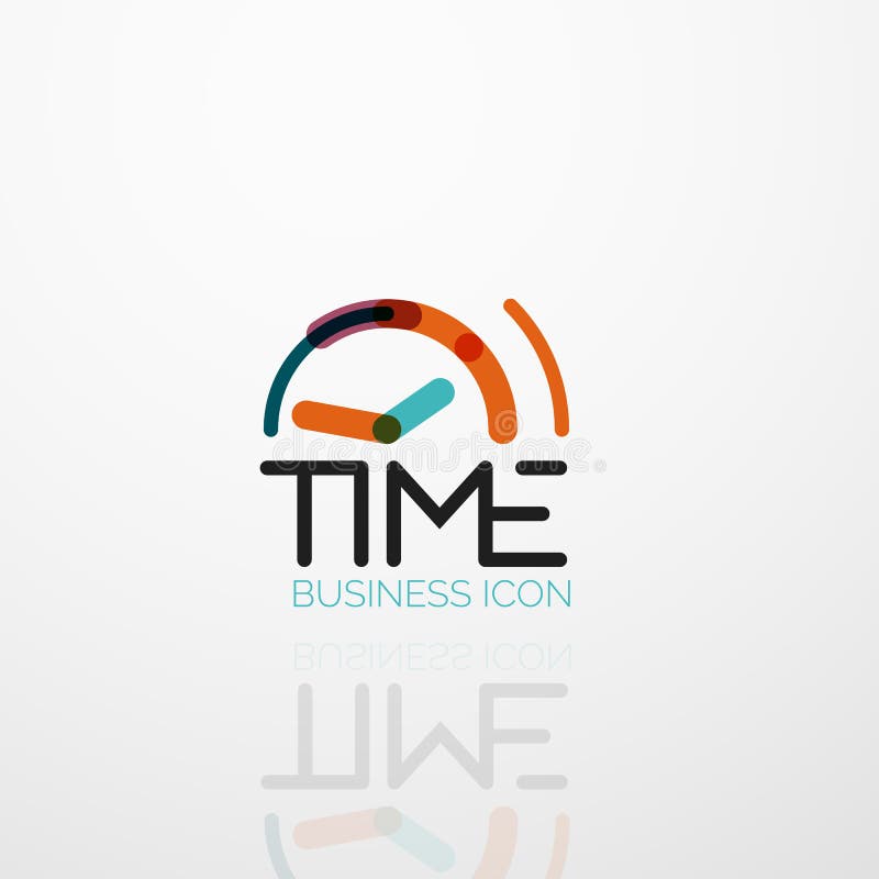 Vector Abstract Logo Idea, Time Concept or Clock Business Icon Stock ...
