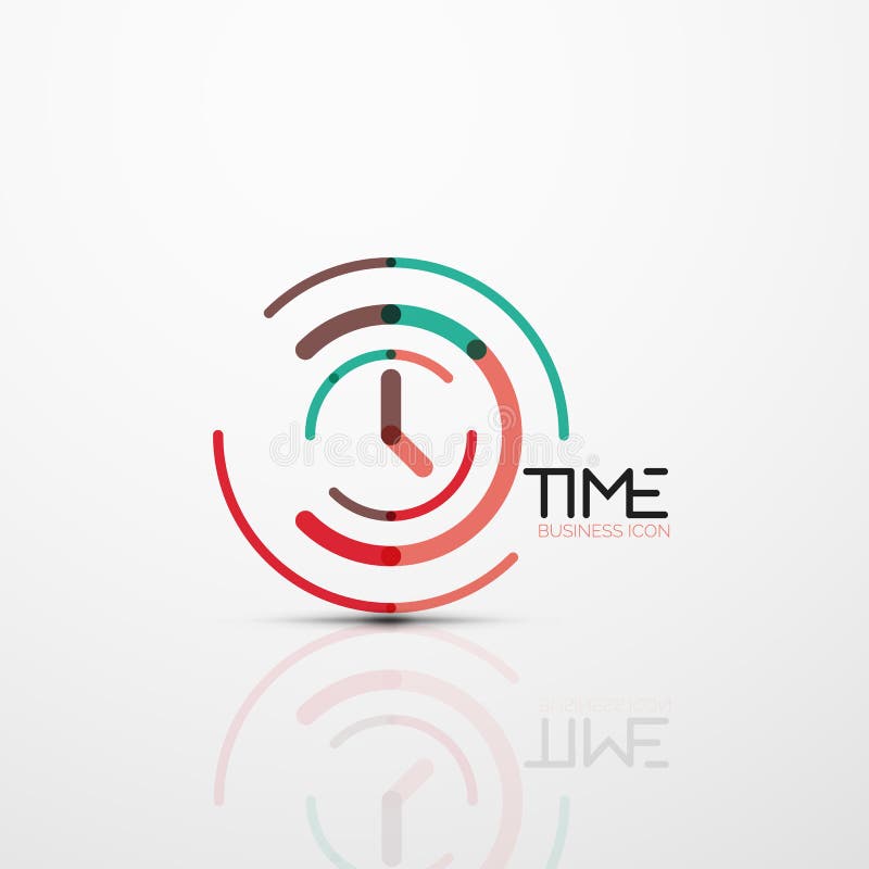 Vector Abstract Logo Idea, Time Concept or Clock Business Icon Stock ...