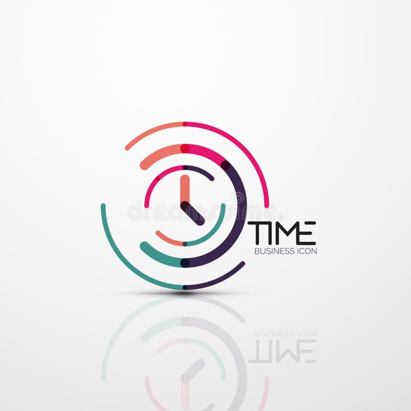 Vector Abstract Logo Idea, Time Concept or Clock Business Icon Stock ...