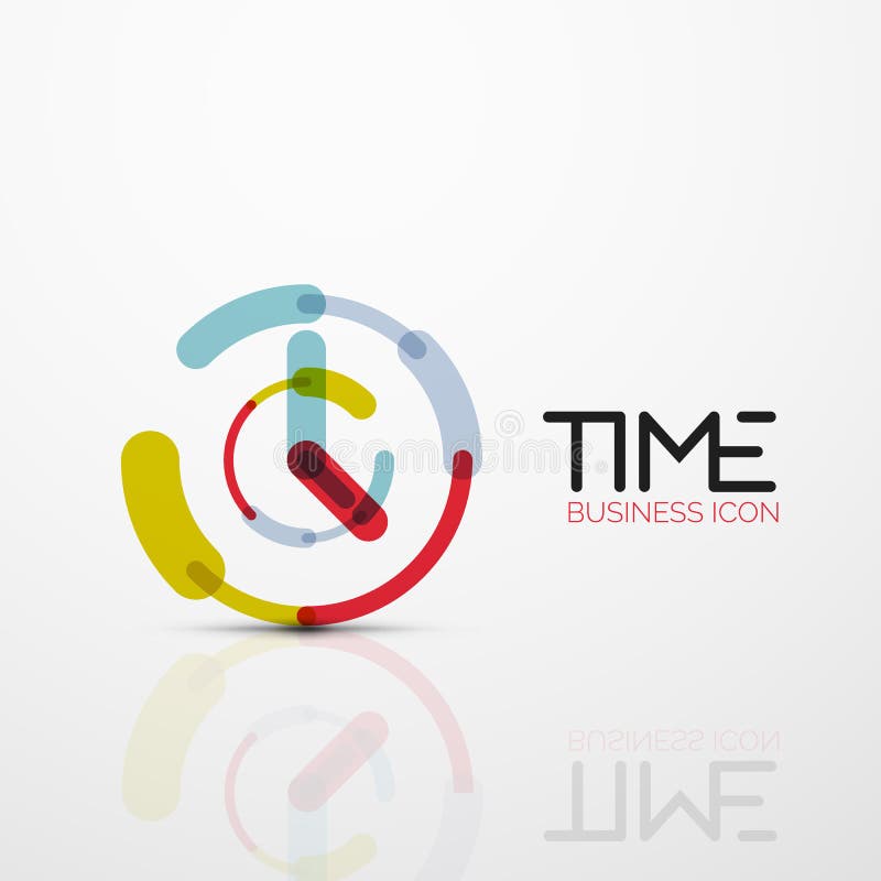 Vector Abstract Logo Idea, Time Concept or Clock Business Icon Stock ...