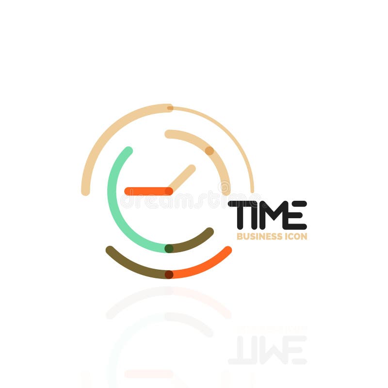 Vector Abstract Logo Idea, Time Concept or Clock Business Icon ...