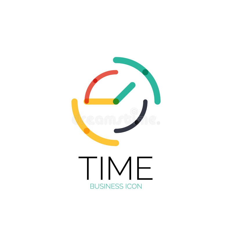Vector Abstract Logo Idea, Time Concept or Clock Business Icon ...