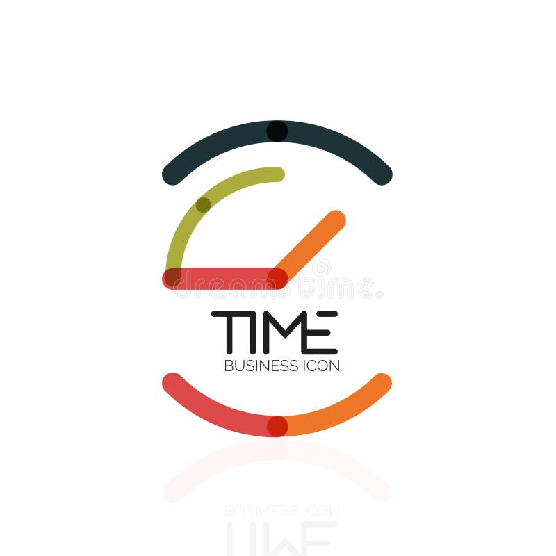 Vector Abstract Logo Idea, Time Concept or Clock Business Icon ...