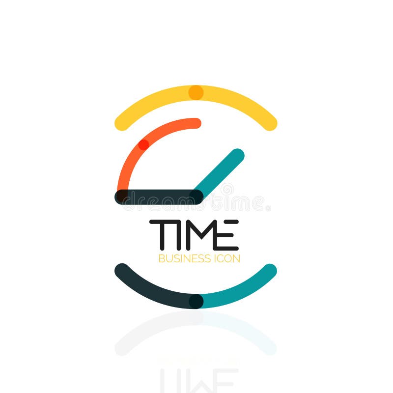 Vector Abstract Logo Idea, Time Concept or Clock Business Icon ...