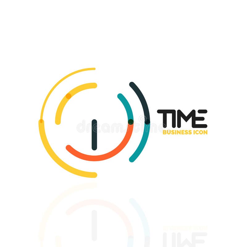 Vector Abstract Logo Idea, Time Concept or Clock Business Icon ...