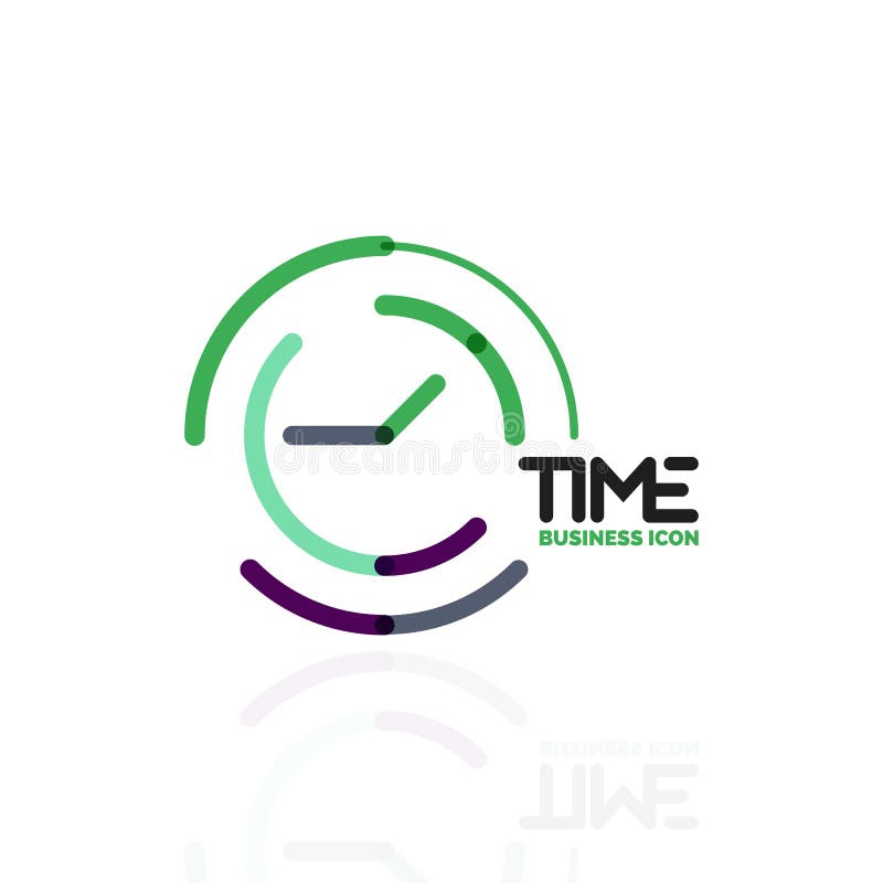 Vector Abstract Logo Idea, Time Concept or Clock Business Icon ...
