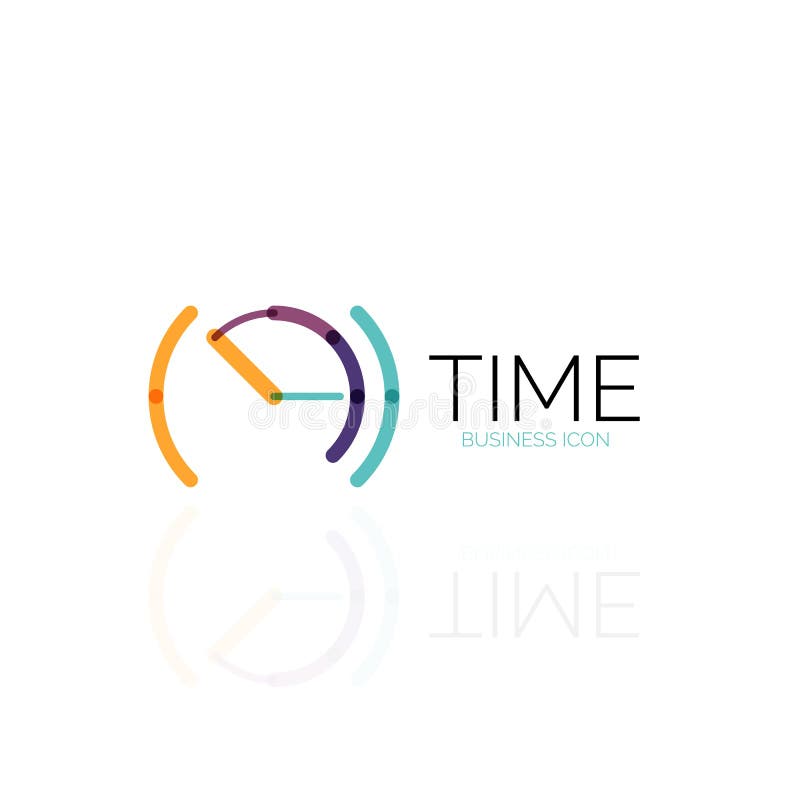 Vector Abstract Logo Idea, Time Concept or Clock Business Icon ...