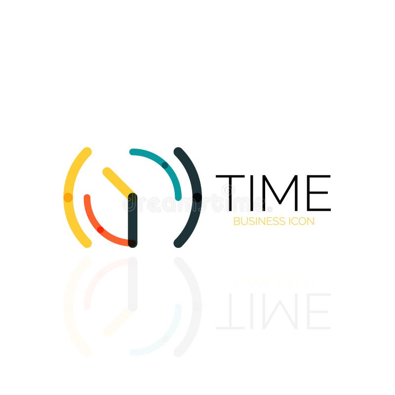 Vector Abstract Logo Idea, Time Concept or Clock Business Icon ...