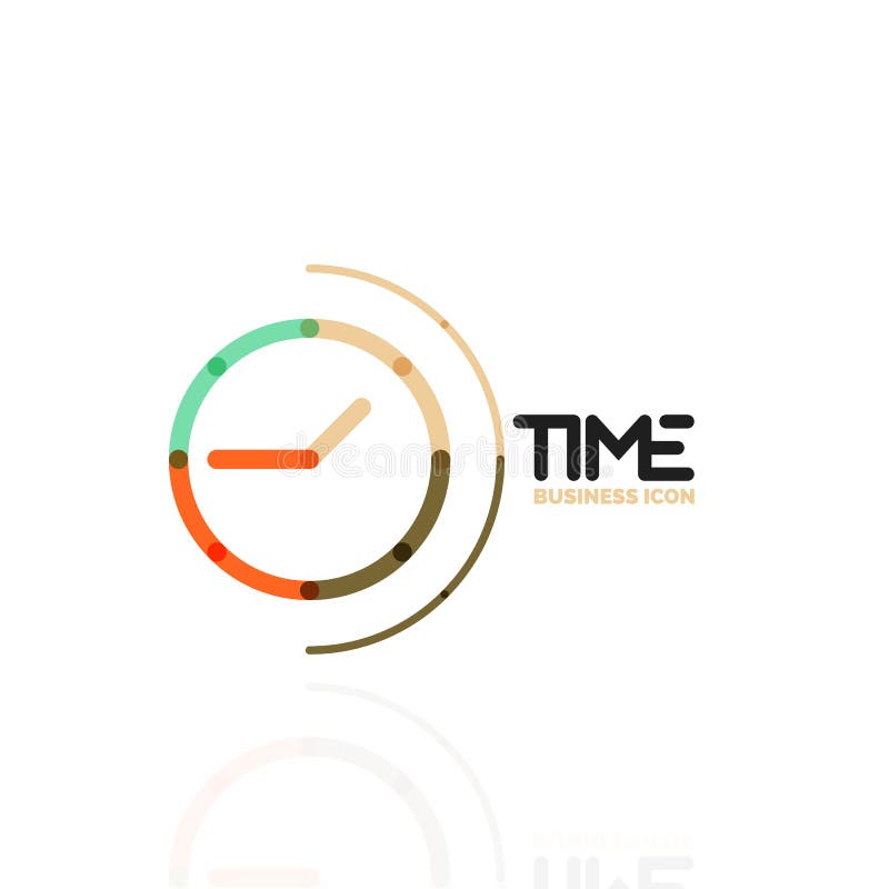Vector Abstract Logo Idea, Time Concept or Clock Business Icon ...