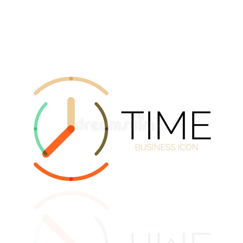 Vector Abstract Logo Idea, Time Concept or Clock Business Icon ...