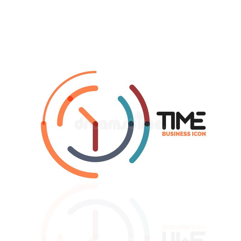 Vector Abstract Logo Idea, Time Concept or Clock Business Icon ...
