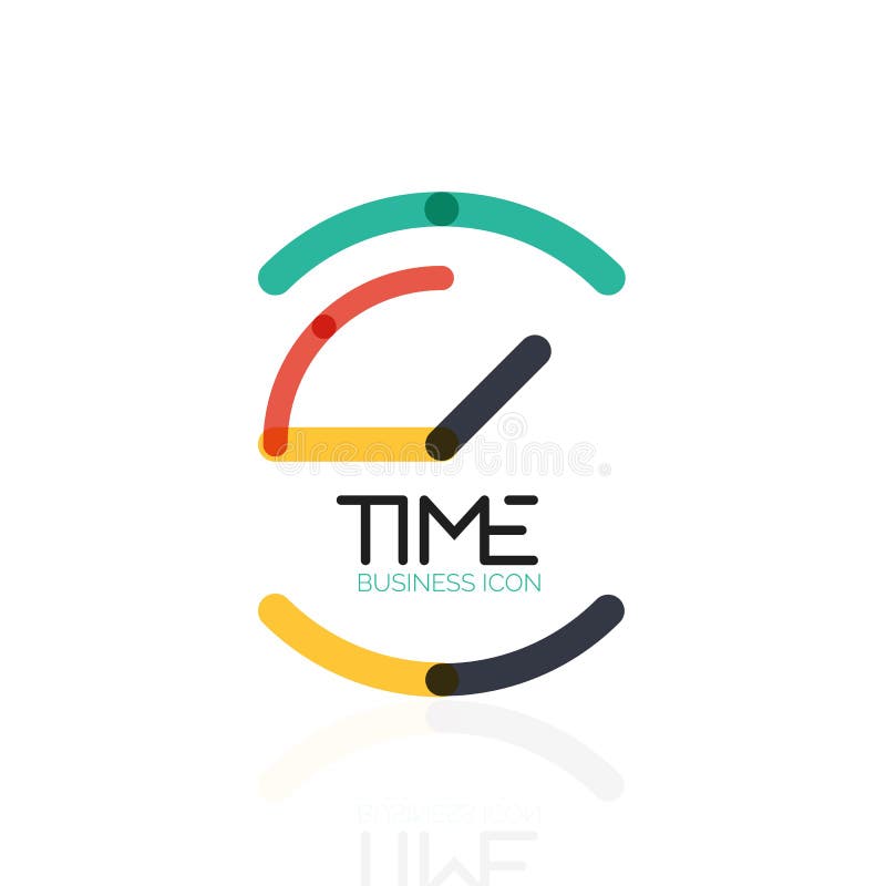 Vector Abstract Logo Idea, Time Concept or Clock Business Icon ...