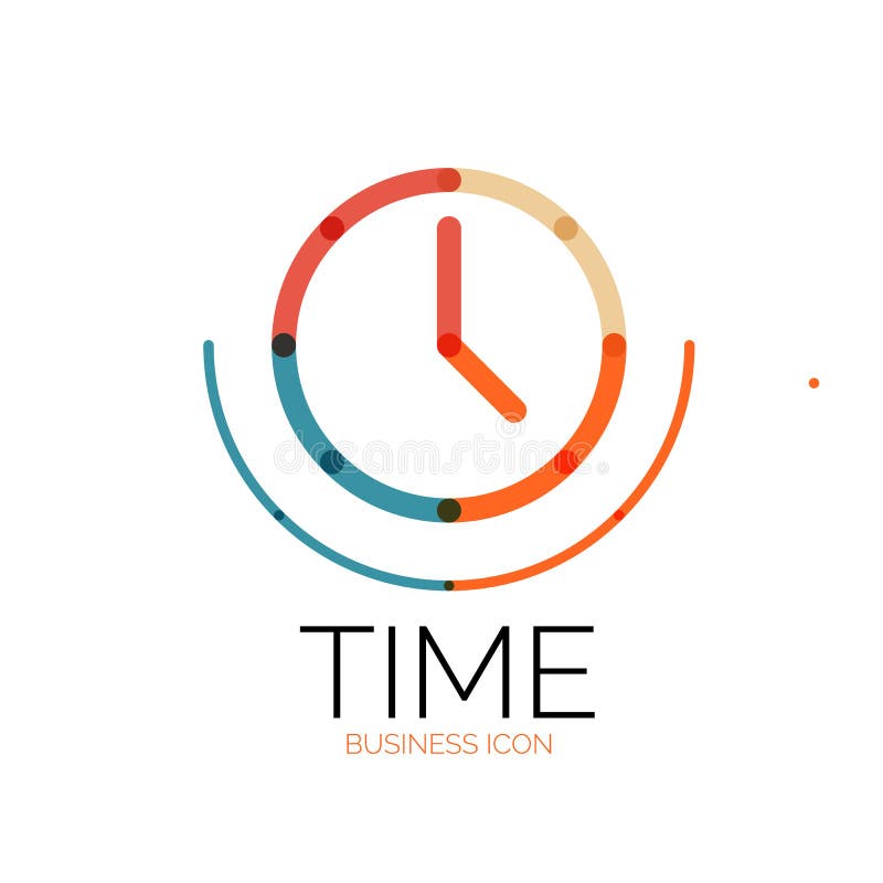 Vector Abstract Logo Idea, Time Concept or Clock Business Icon ...