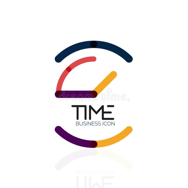 Vector Abstract Logo Idea, Time Concept or Clock Business Icon ...