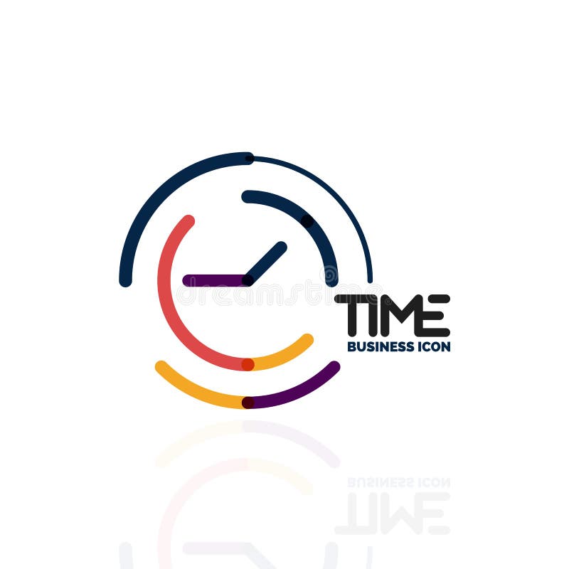 Vector Abstract Logo Idea, Time Concept or Clock Business Icon ...