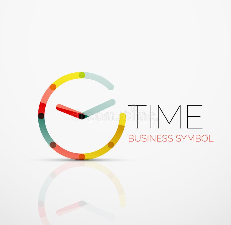 Vector Abstract Logo Idea, Time Concept or Clock Business Icon ...