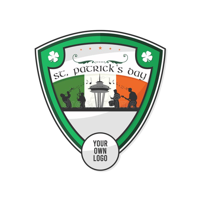Vector Abstract Logo for St. Patrick S Day with Shamrock Stock Vector ...