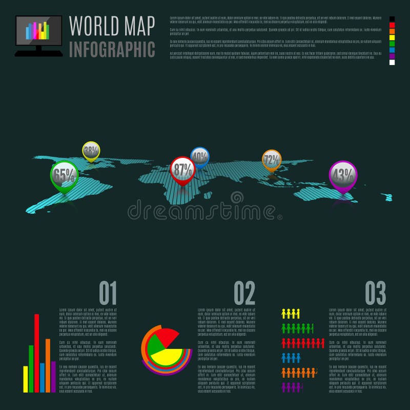 Vector Abstract Map Infographic Illustration. Stock Vector ...