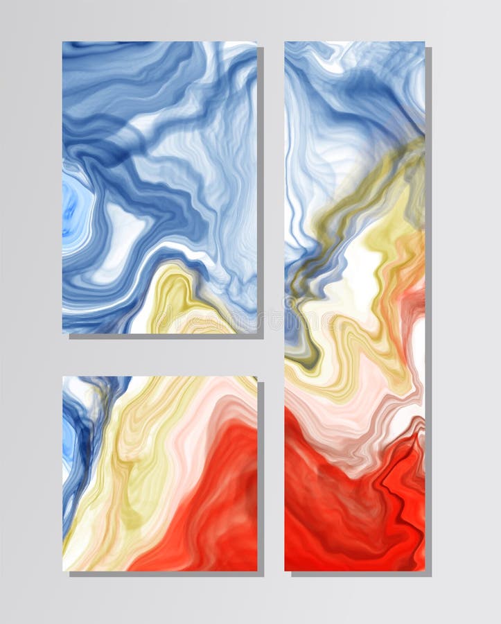 Vector Abstract Marble Set. Ink Paint Illustration Stock Vector ...