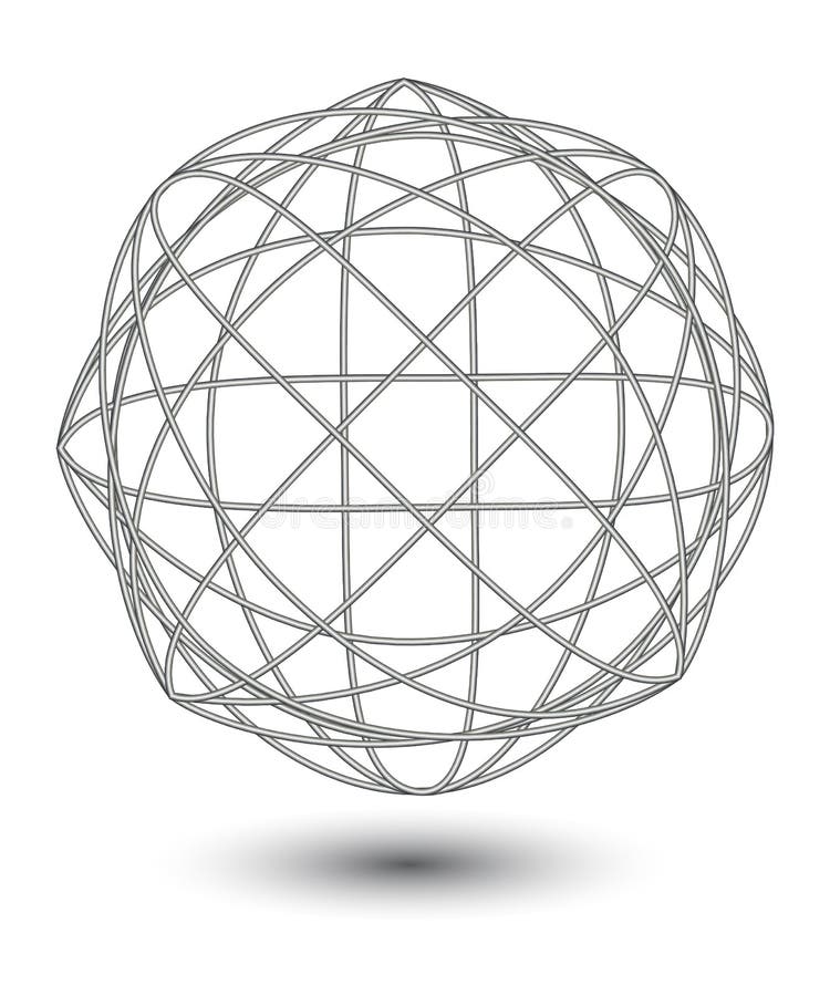 Vector Abstract Metal Wire Ball on White Background. Stock Vector ...