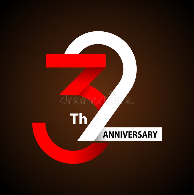 32th anniversary symbol stock vector. Illustration of concept - 243865623