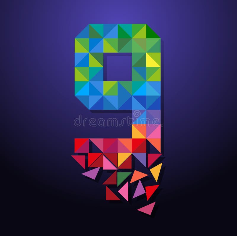Shattered Triangle Number Eleven Stock Vector - Illustration of ...