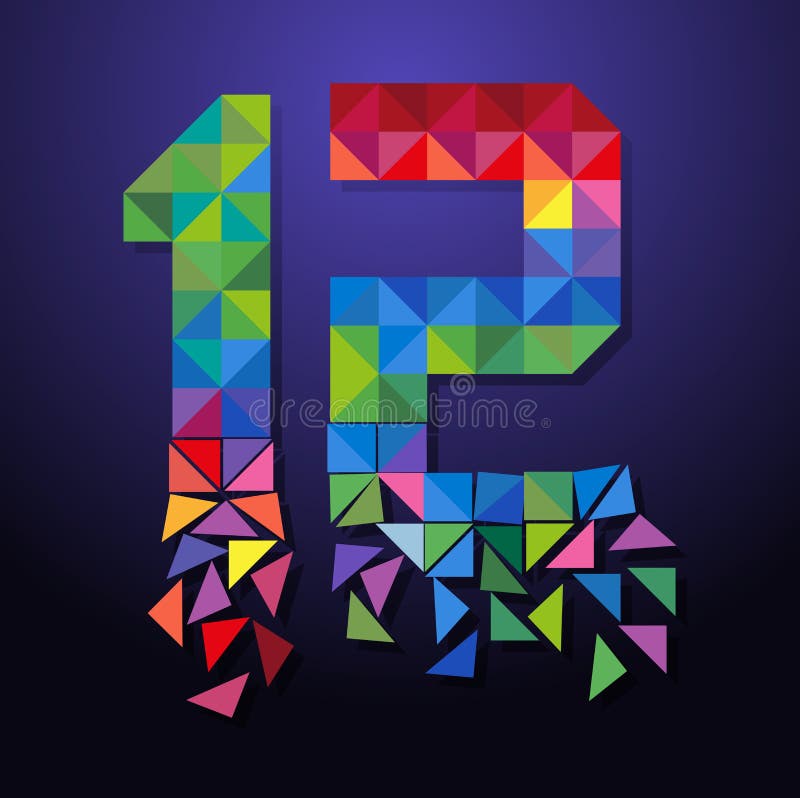 Shattered Triangle Number Eleven Stock Vector - Illustration of ...