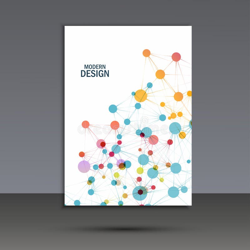 Vector Abstract Molecular Structure. Cover Template Design Stock Vector ...