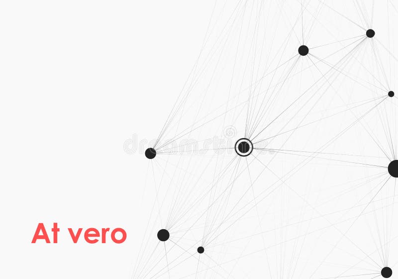 Vector Abstract Molecule of Black Color with Large and Small Dots on ...