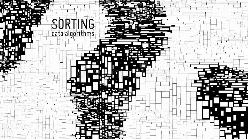 Vector Abstract Monochrome Big Data Information Sorting Visualization 0909