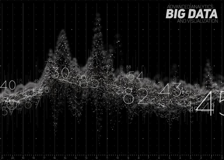 Vector Abstract Monochrome Financial Big Data Graph Visualization ...