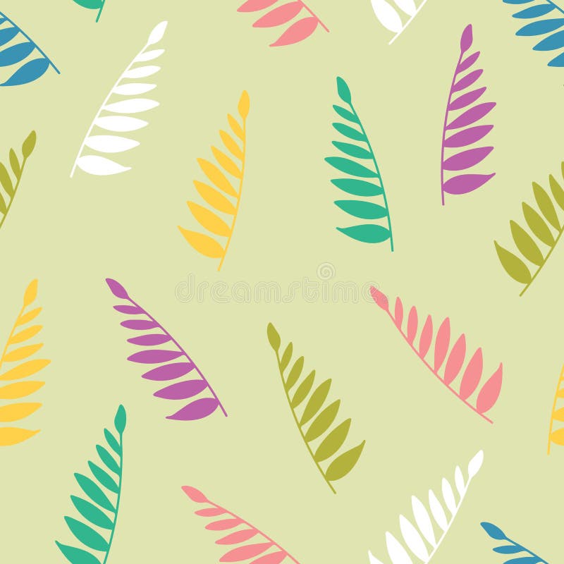 Vector Abstract Multicolour Tropic Leaves Repeating Pattern Background ...