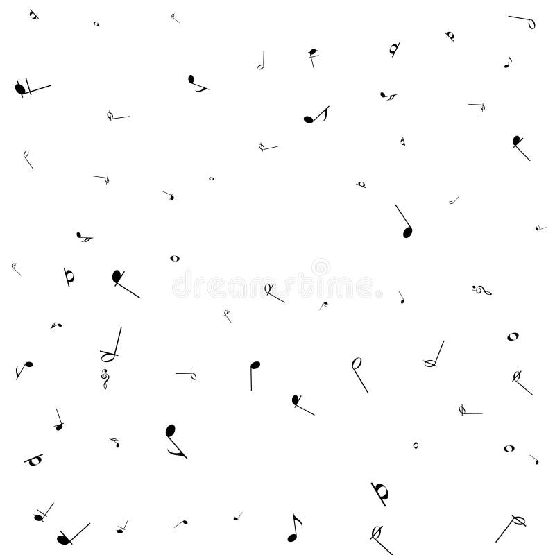Vector Abstract Musical Background. Black Notes on White Stock Vector ...