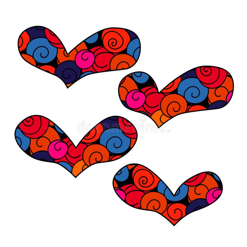 Vector Heart in Zen Art, Doodle, Hand Drawn Style Stock Vector ...